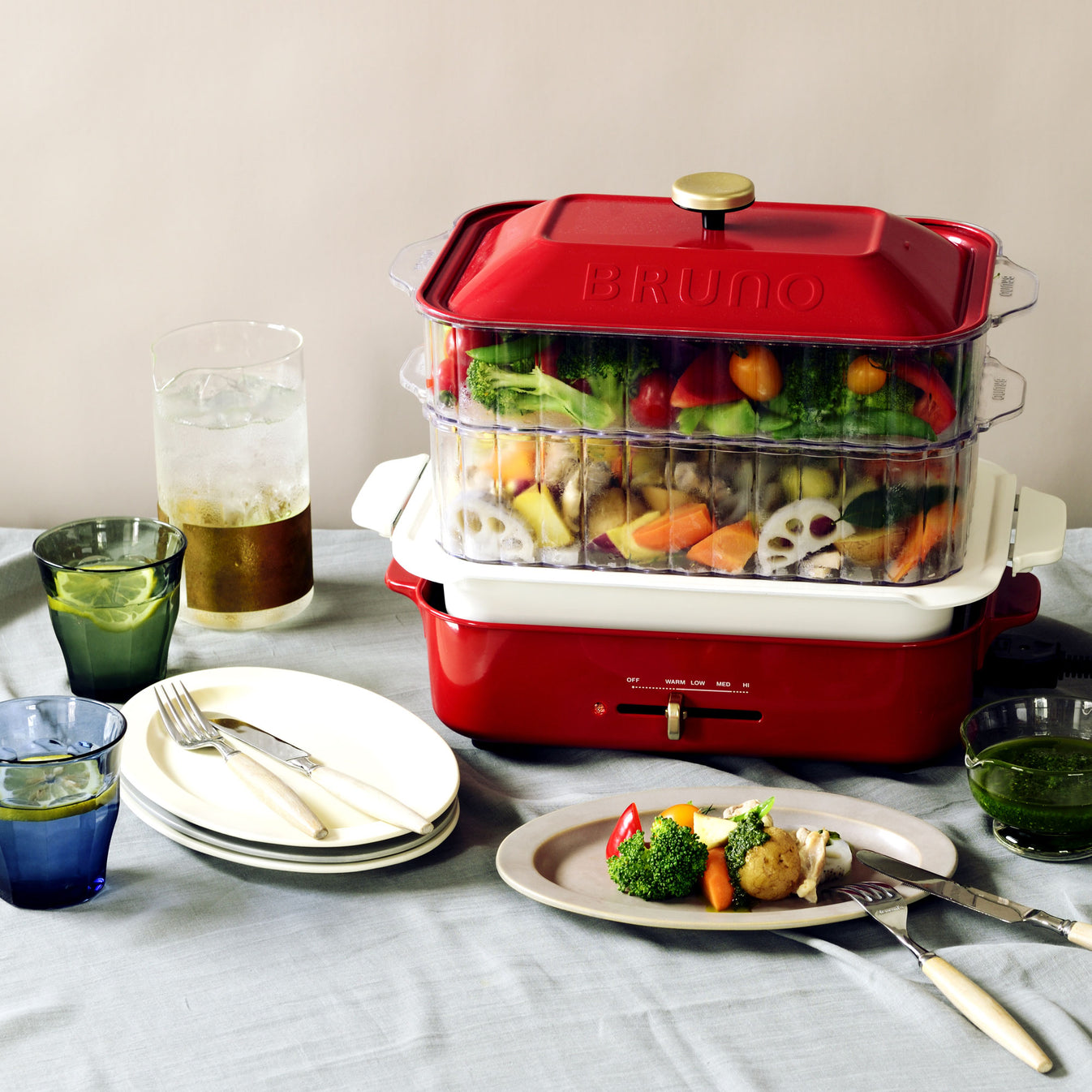 Compact Double Steamer Rack | BRUNO Malaysia Official Store